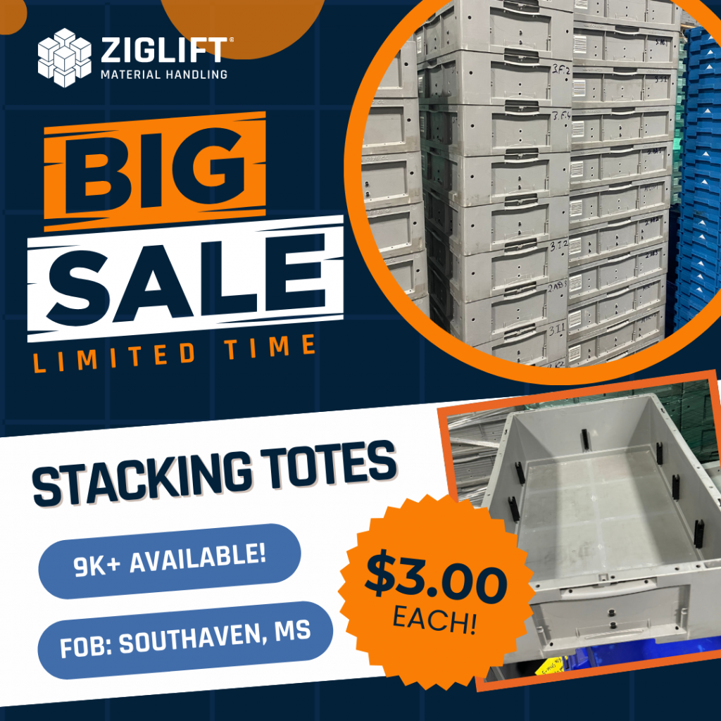 🚨 MATERIALS SALE: STACKING TOTES 🚨 – Ziglift